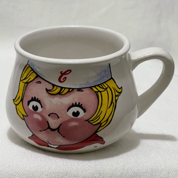 Kitchen | Vintage Ceramic Mug With Cartoon Face | Poshmark